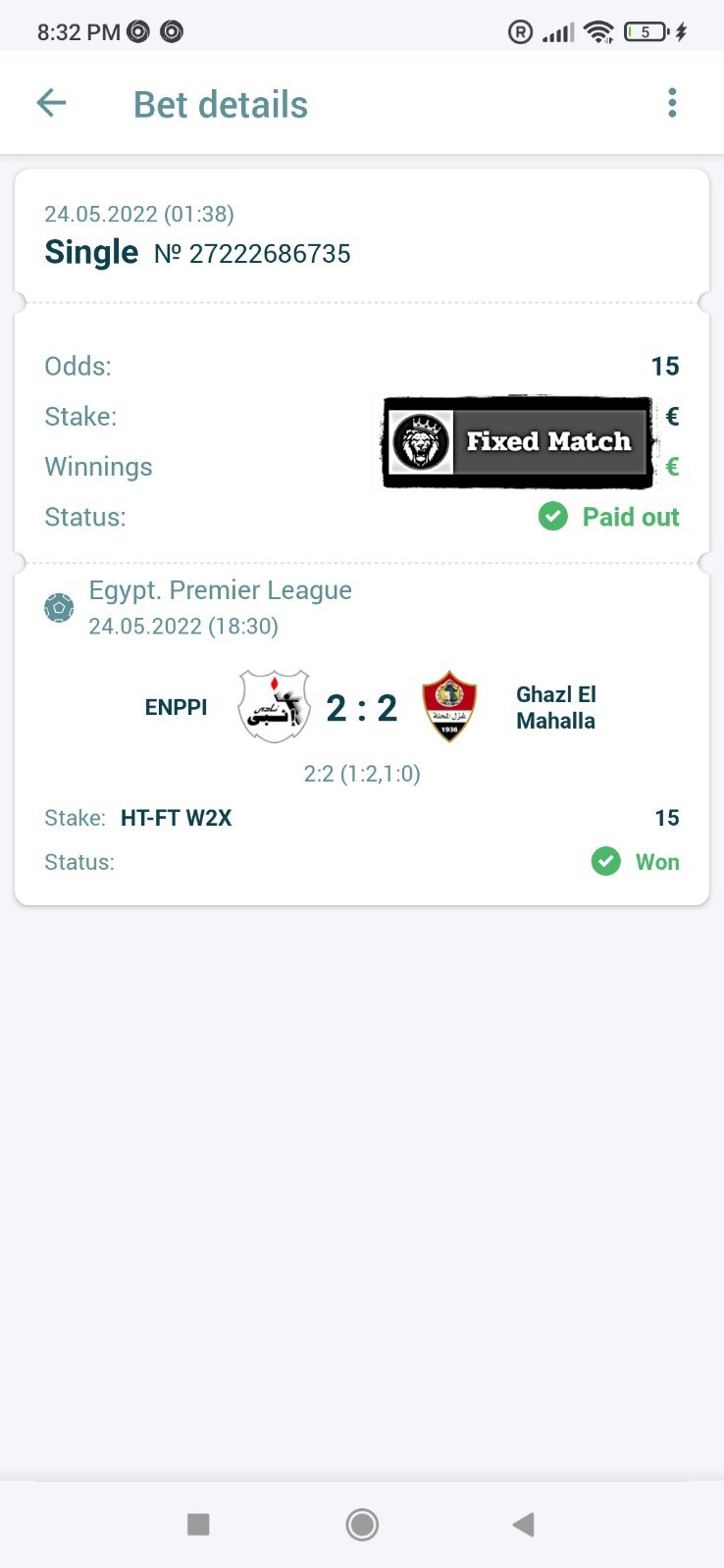 Fixed Match No1 | FIXED MATCHES